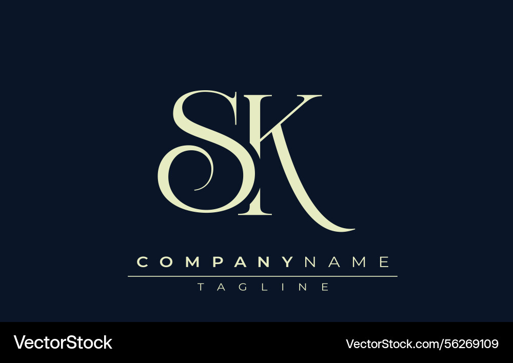 Sk abstract logo Royalty Free Vector Image - VectorStock