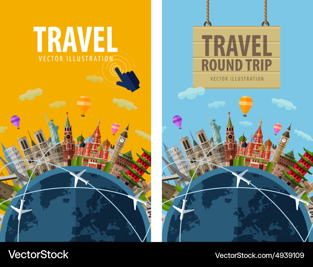 Travel journey trip logo design template Vector Image