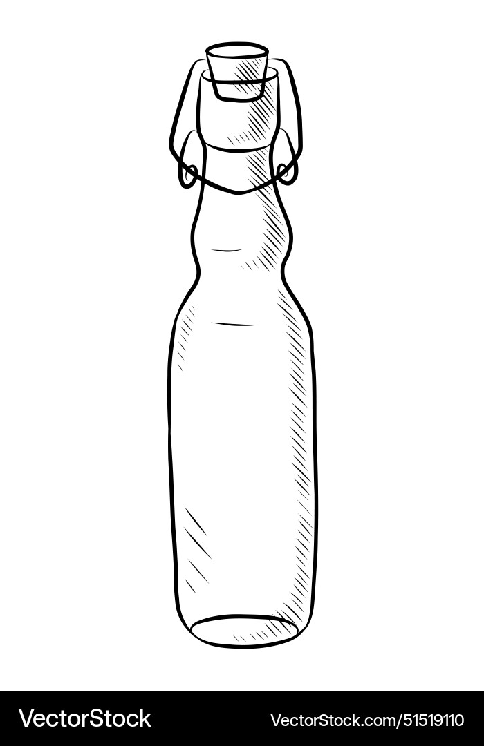Black and white contour drawing of an empty Vector Image