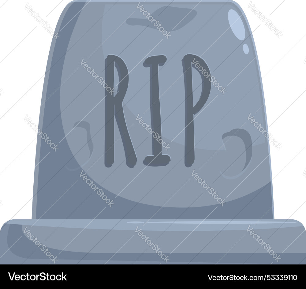 Cartoon headstone resting in cemetery Royalty Free Vector