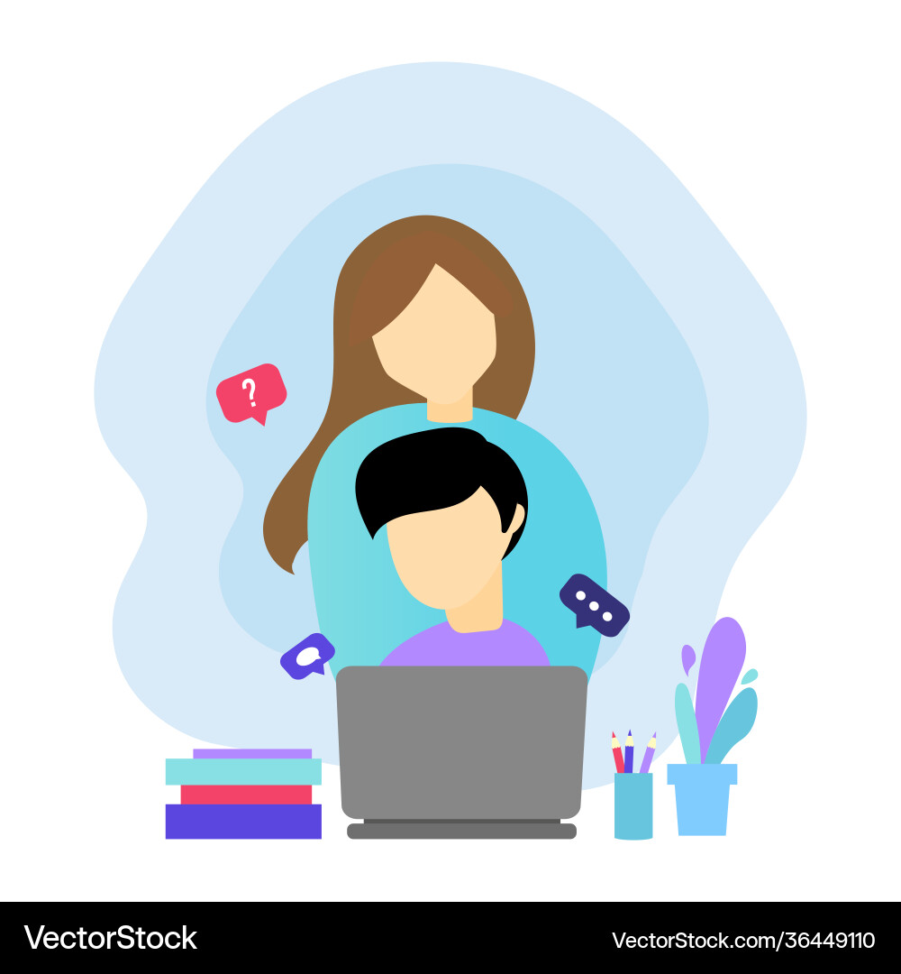 Color distance learning online courses Royalty Free Vector