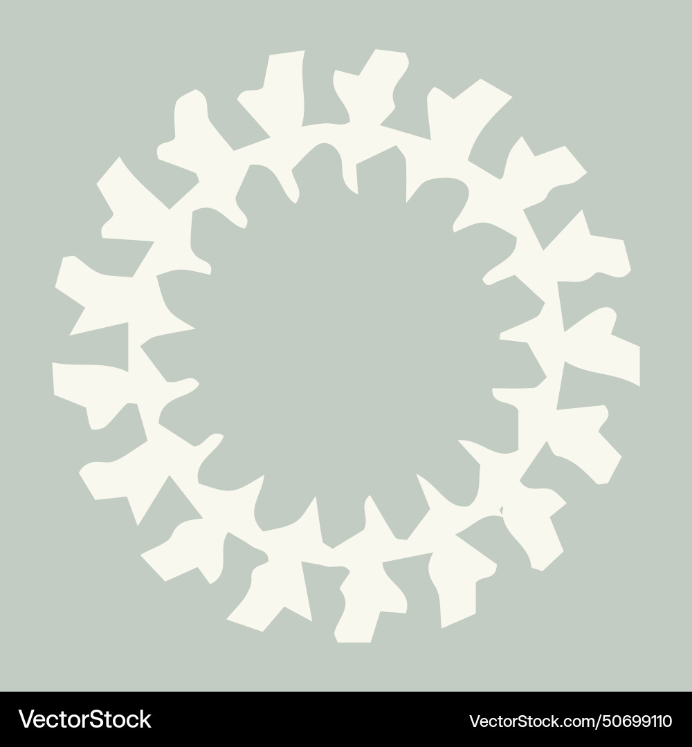 Handmade linocut organic wreath Royalty Free Vector Image