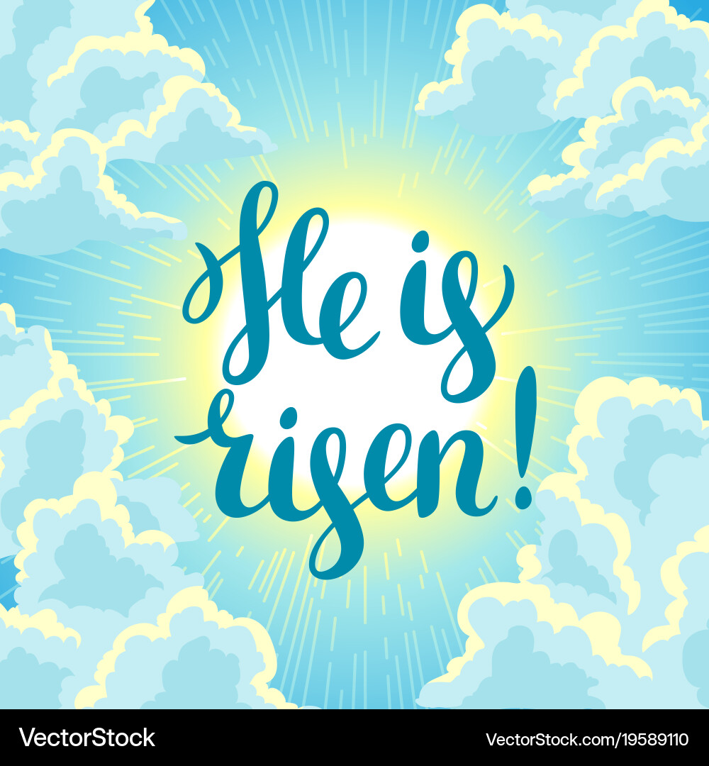 He is risen happy easter concept Royalty Free Vector Image