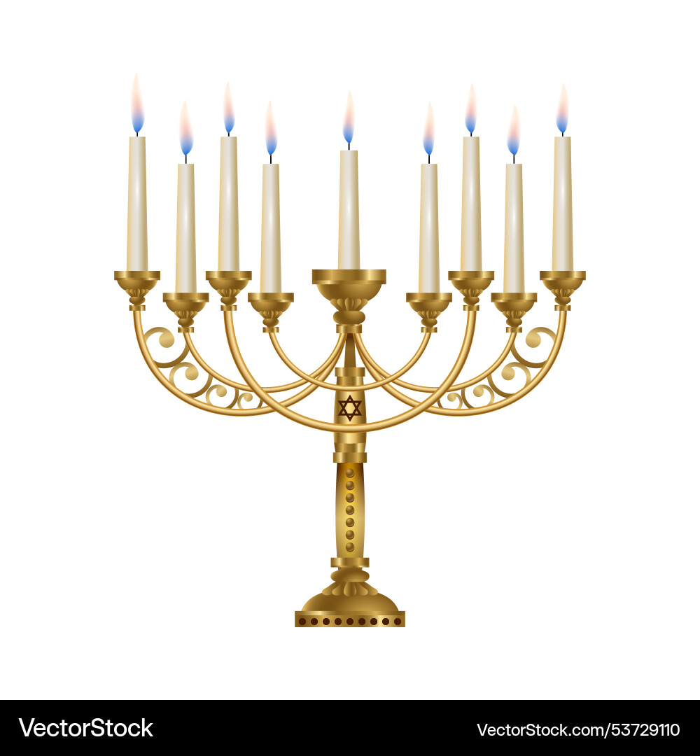 Menorah for hanukkah celebration with gradient Vector Image