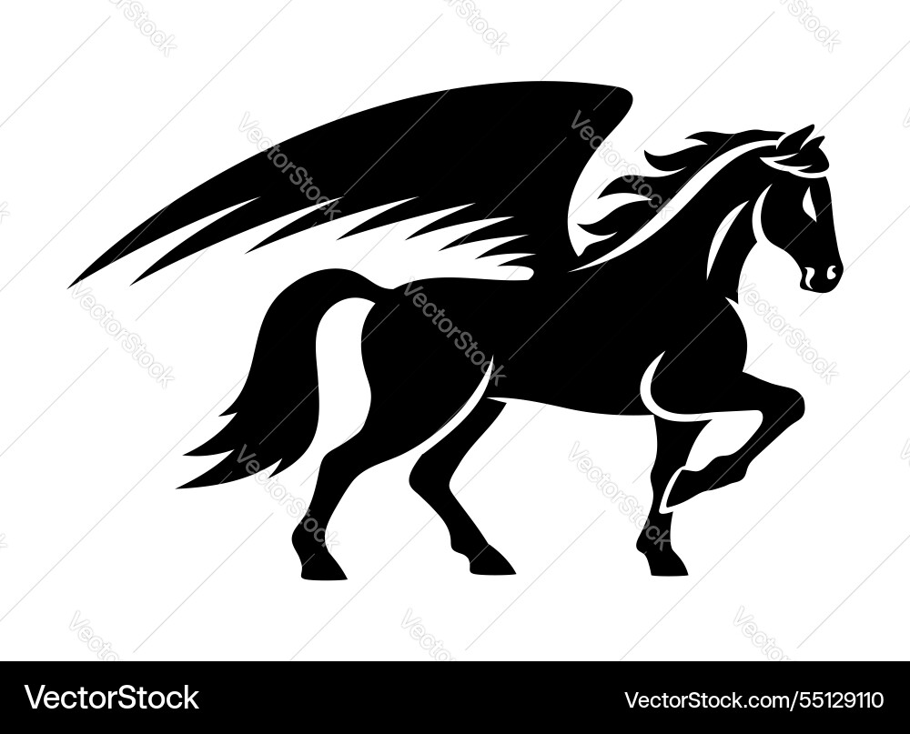Pegasus standing icon Royalty Free Vector Image