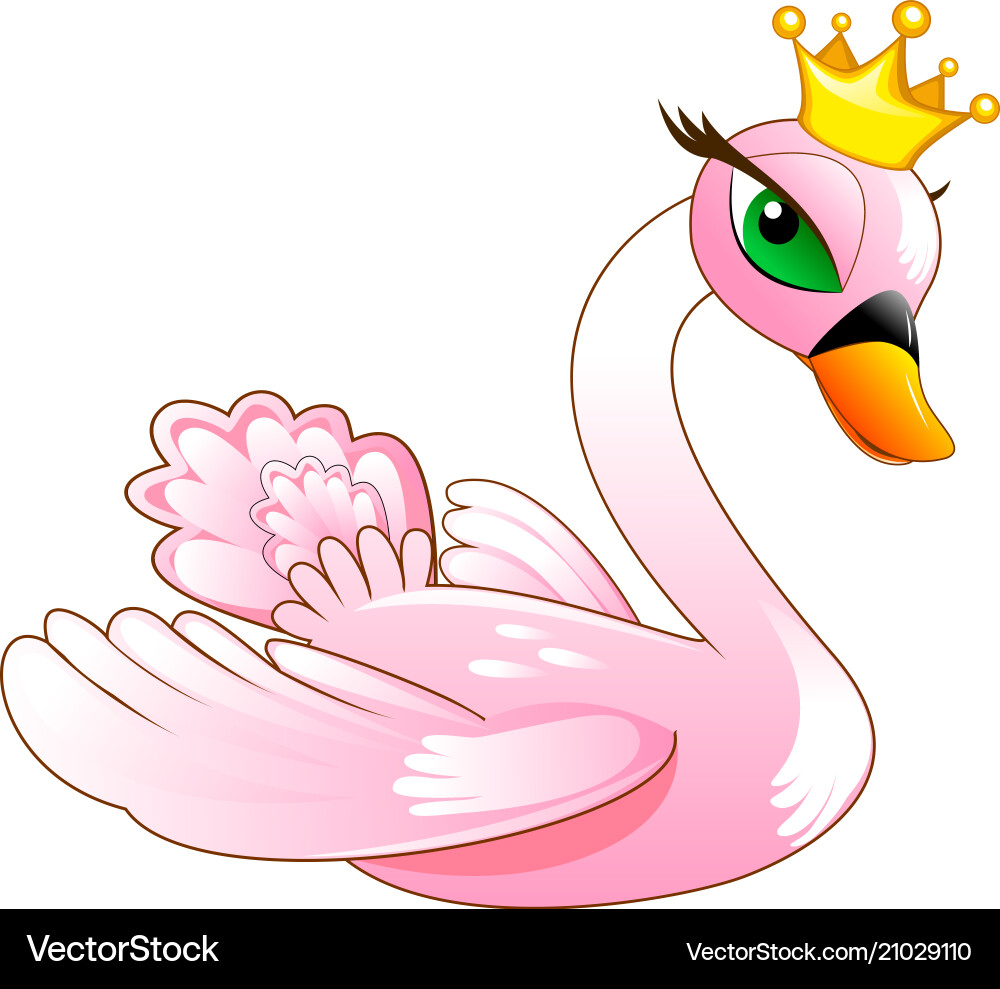 Pink swan Royalty Free Vector Image - VectorStock