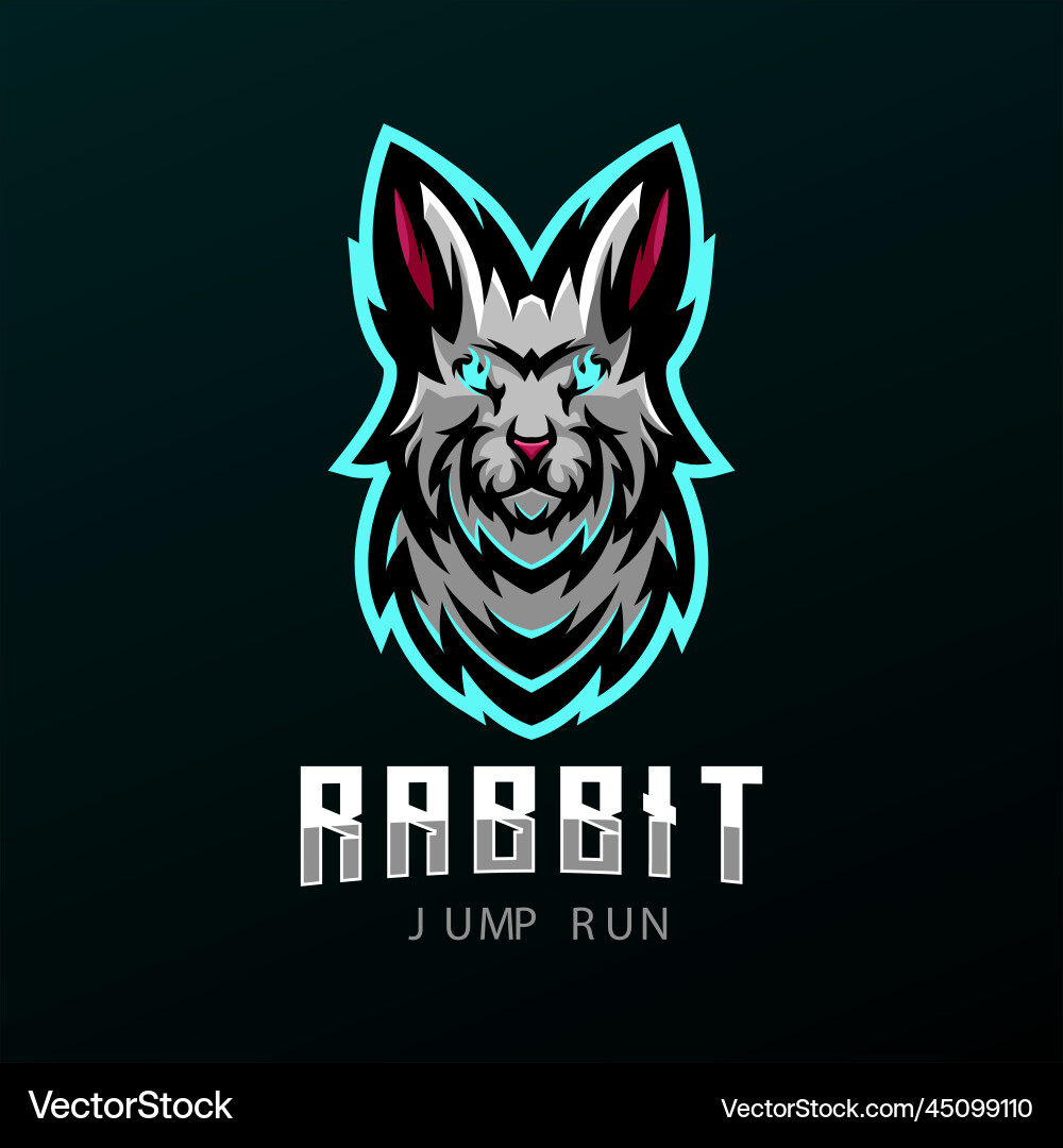 Rabbit esport mascot design logo Royalty Free Vector Image