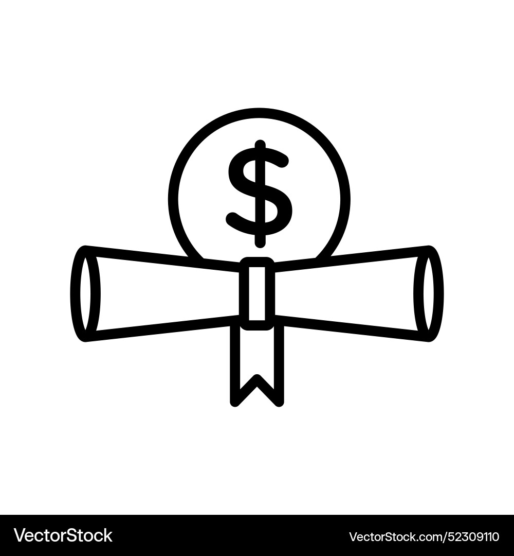 Scholarship icon linear logo mark in black Vector Image
