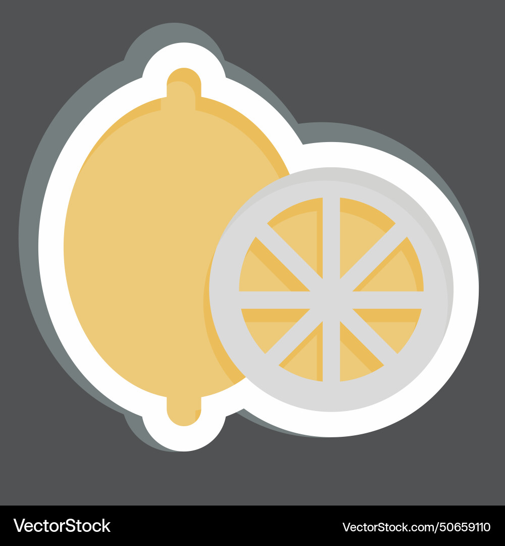 Sticker lemon related to spice symbol simple Vector Image