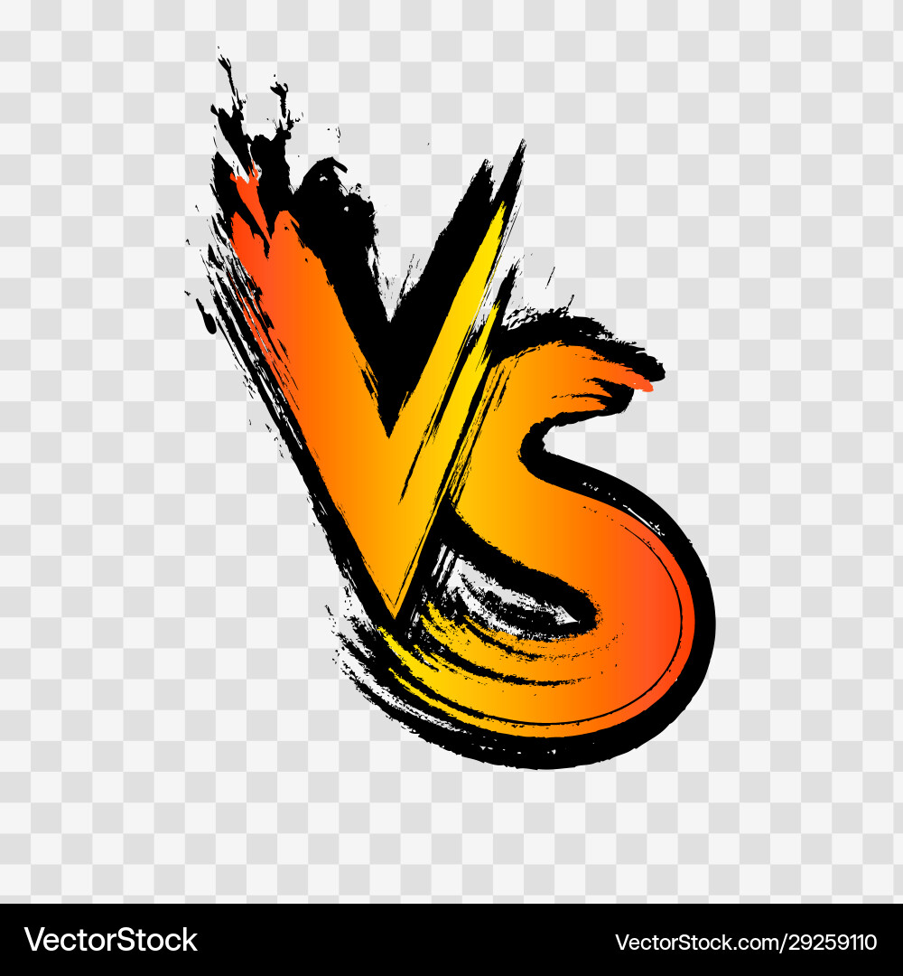 Vs versus letter logo letters on transparent Vector Image