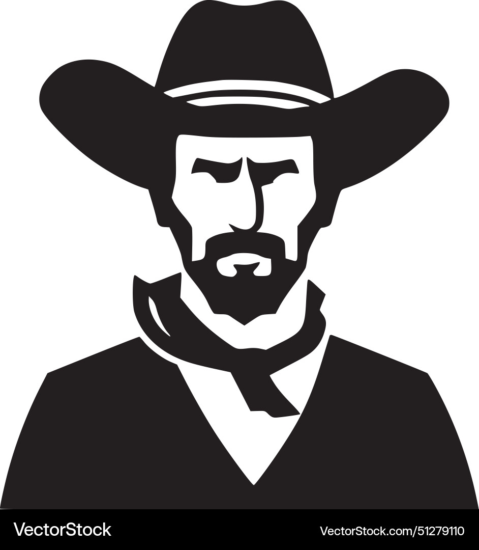 Western - black and white isolated icon Royalty Free Vector