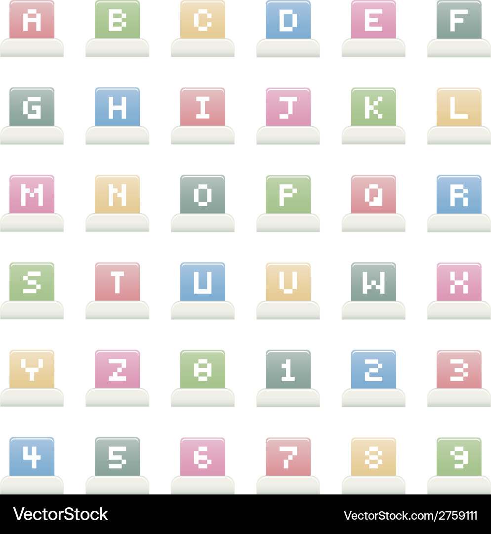 Alphabet icons Royalty Free Vector Image - VectorStock