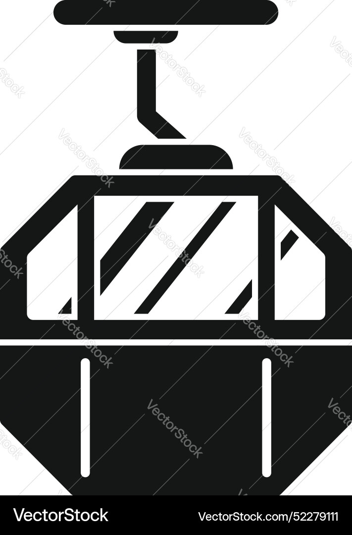 Funicular cabin ascending mountain transporting Vector Image