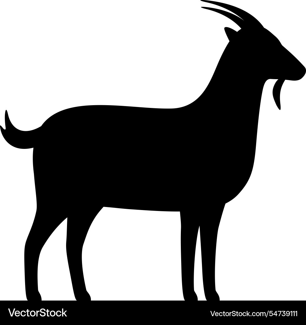 Goat farm animal black icon Royalty Free Vector Image