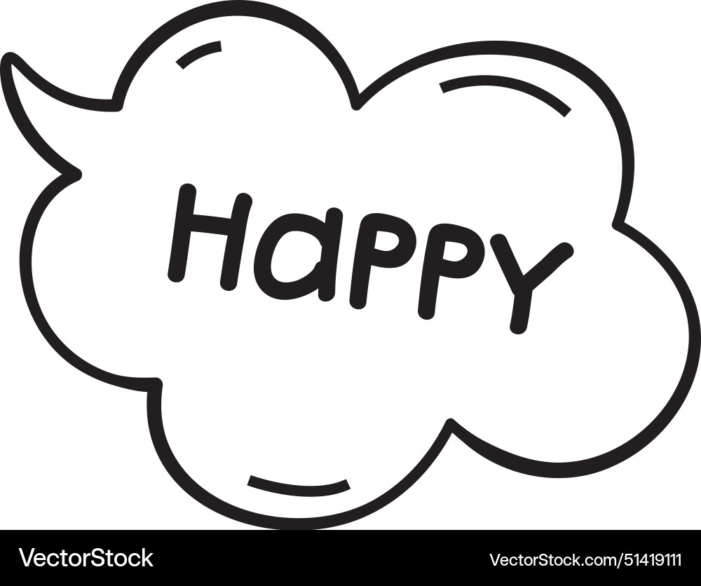 Happy speech bubble Royalty Free Vector Image - VectorStock