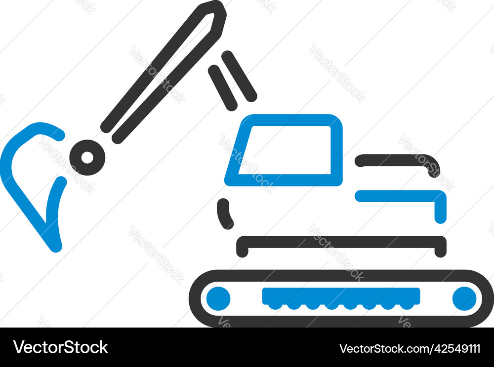 Icon of construction excavator Royalty Free Vector Image