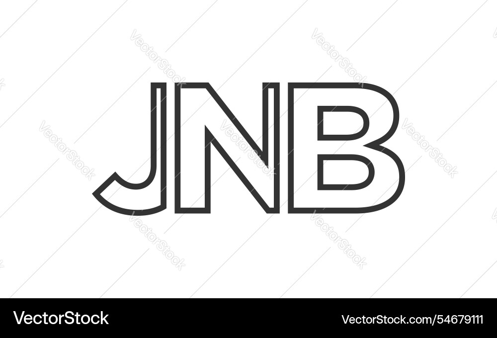 Jnb logo design template with strong and modern Vector Image
