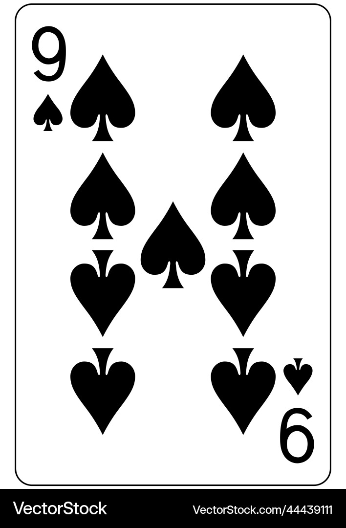 Nine of spades Royalty Free Vector Image - VectorStock