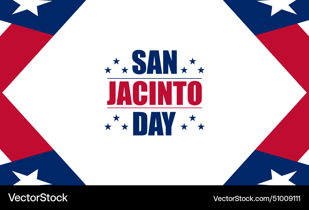 San jacinto day celebration with stylish flag Vector Image