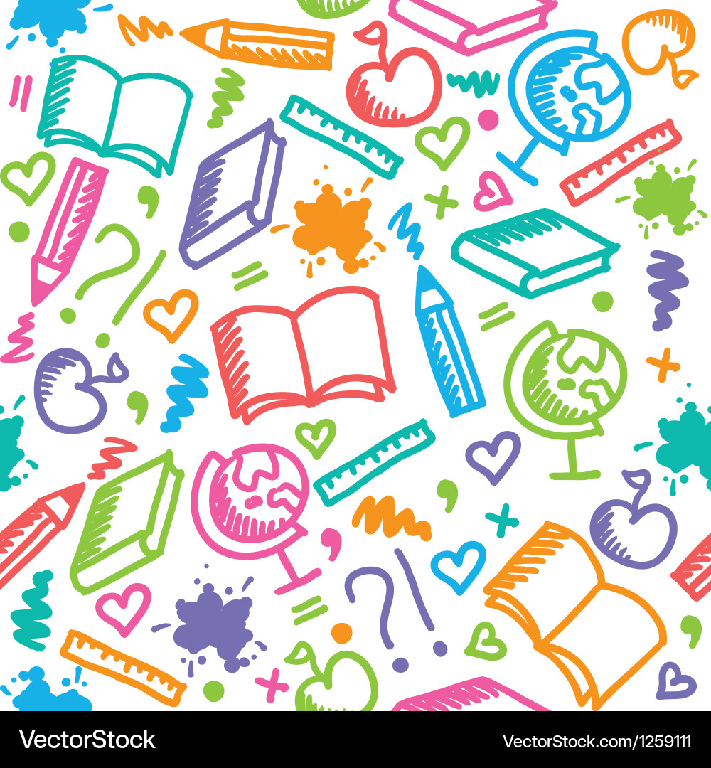 School seamless pattern Royalty Free Vector Image
