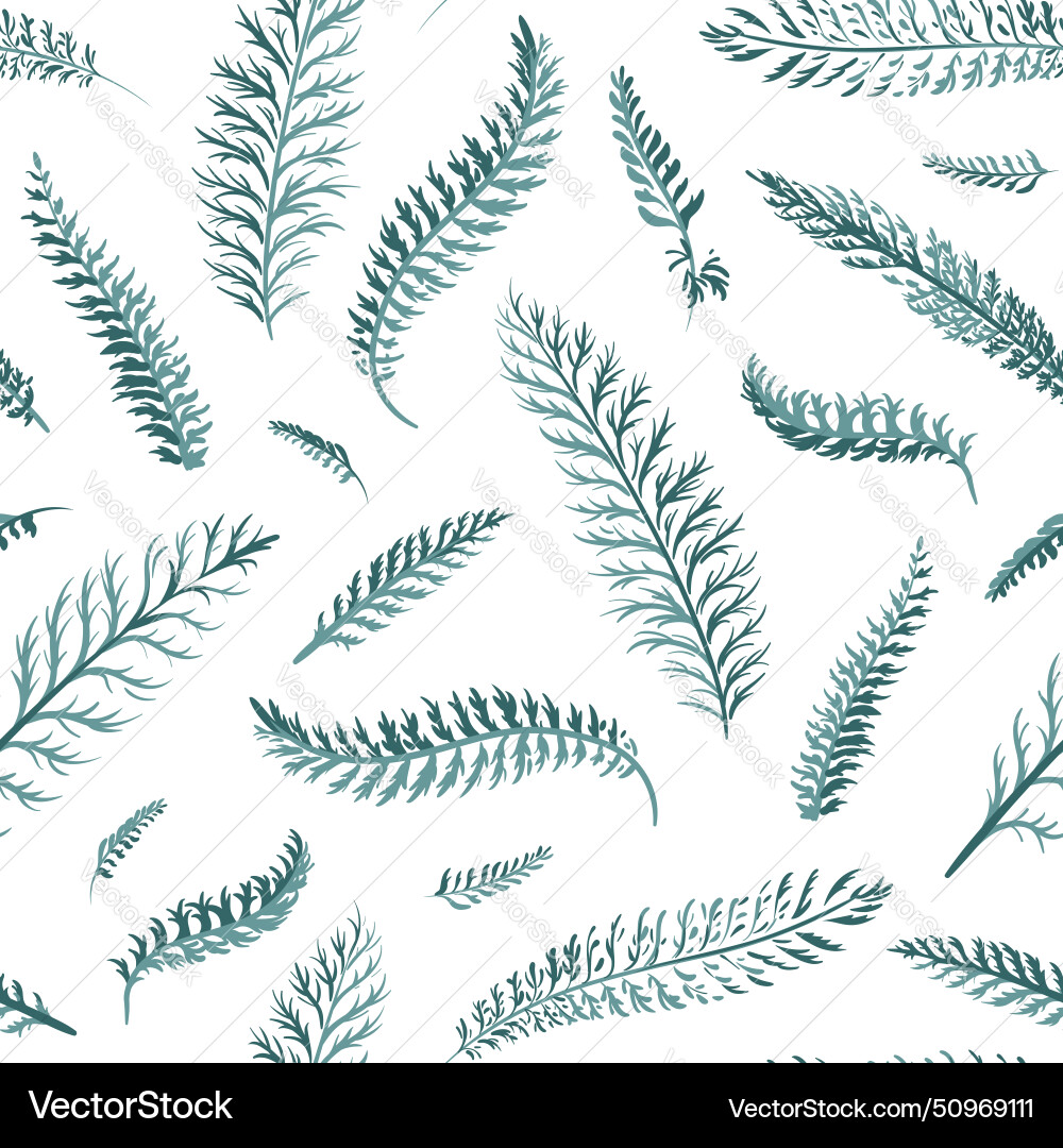 Seamless floral pattern with green leaves Vector Image