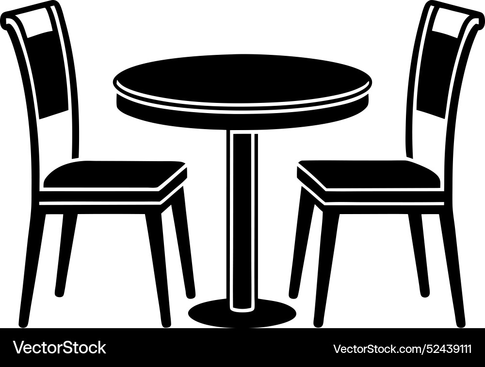 Table and chairs icon isolated line art 3 Vector Image