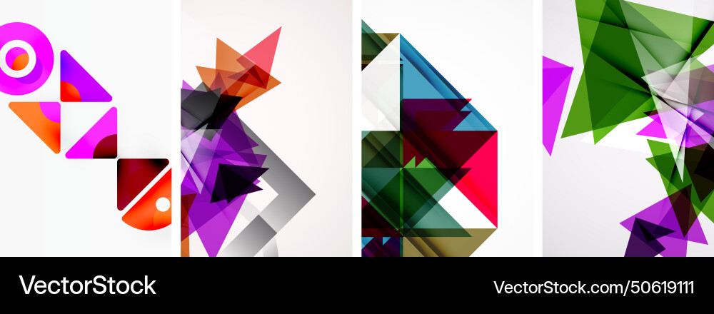 Triangle poster set for wallpaper business card Vector Image