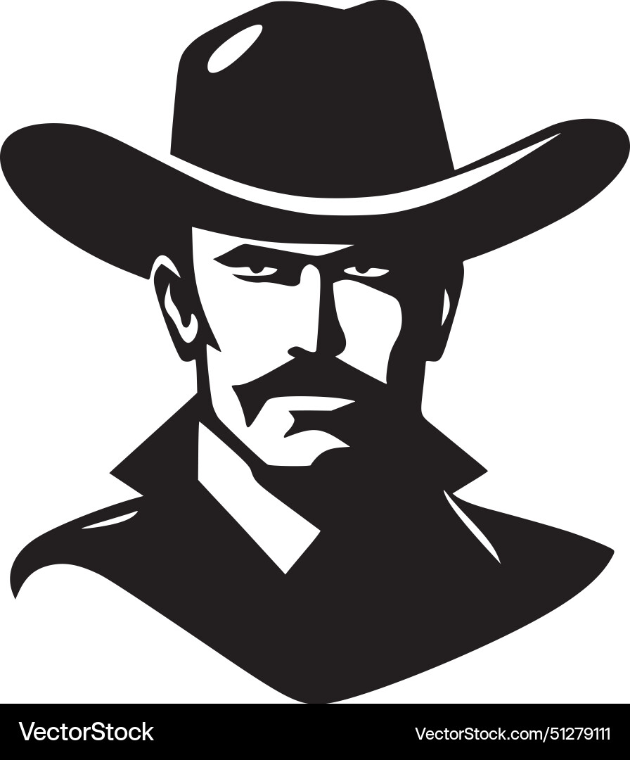 Western - black and white isolated icon Royalty Free Vector