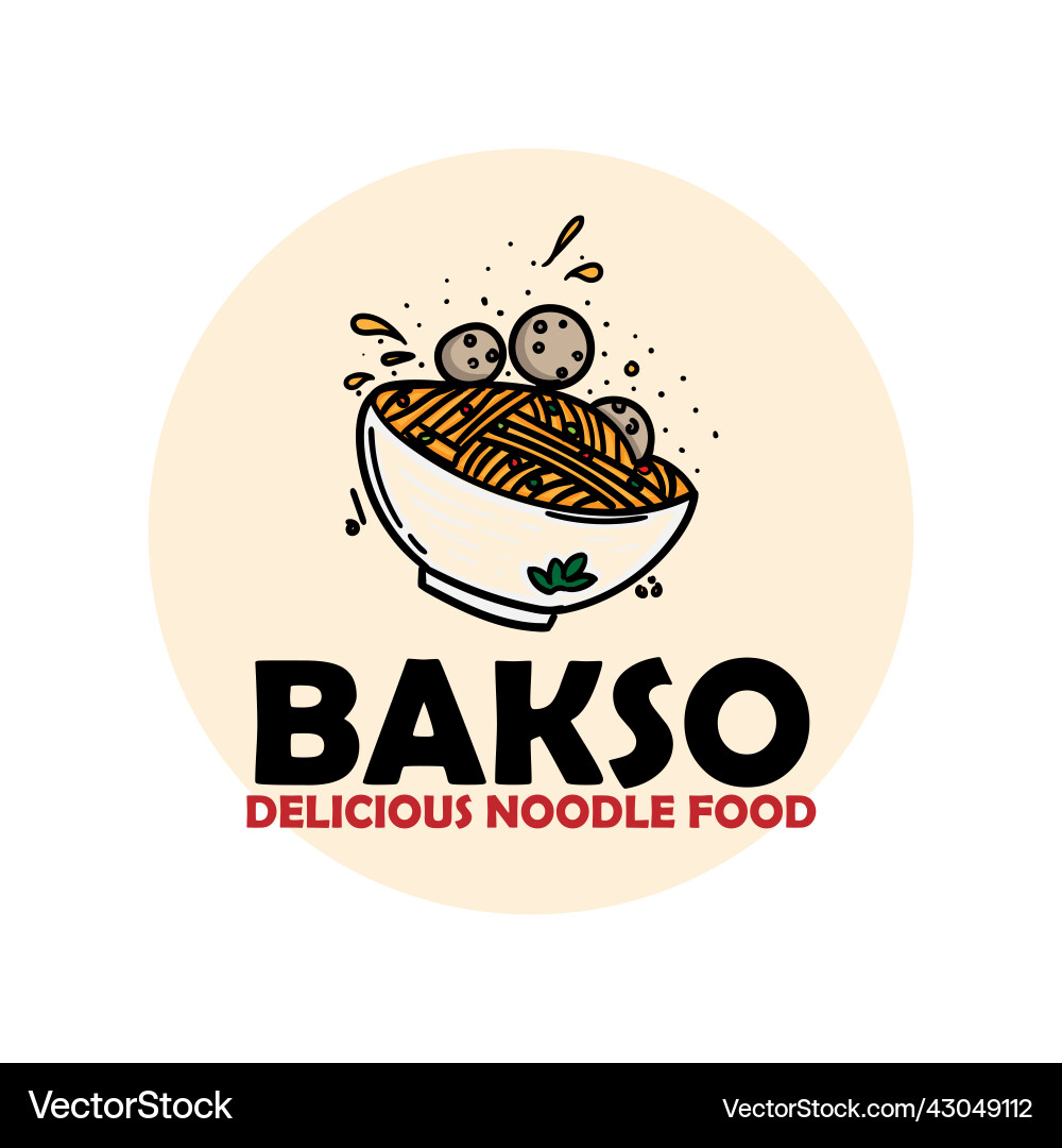 A noodle bakso design Royalty Free Vector Image