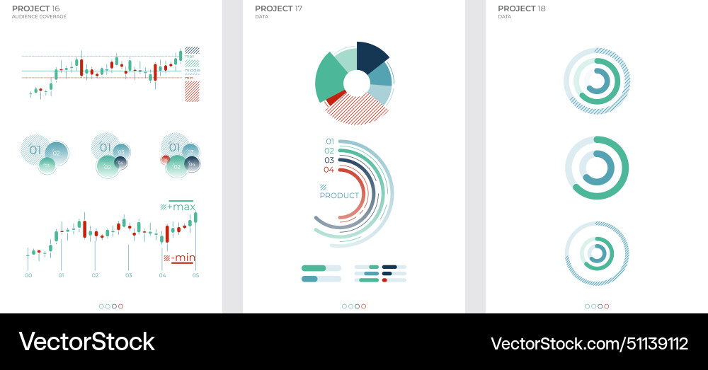 Abstract elements business charts abstract Vector Image