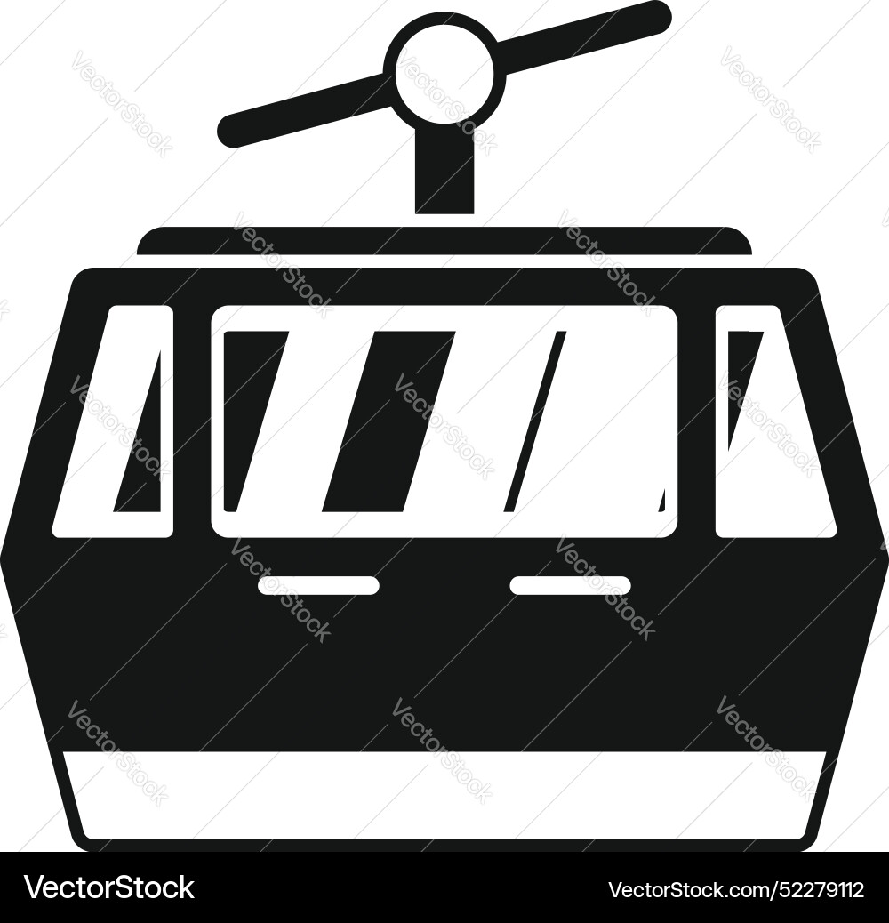 Cable car moving upwards in black and white Vector Image