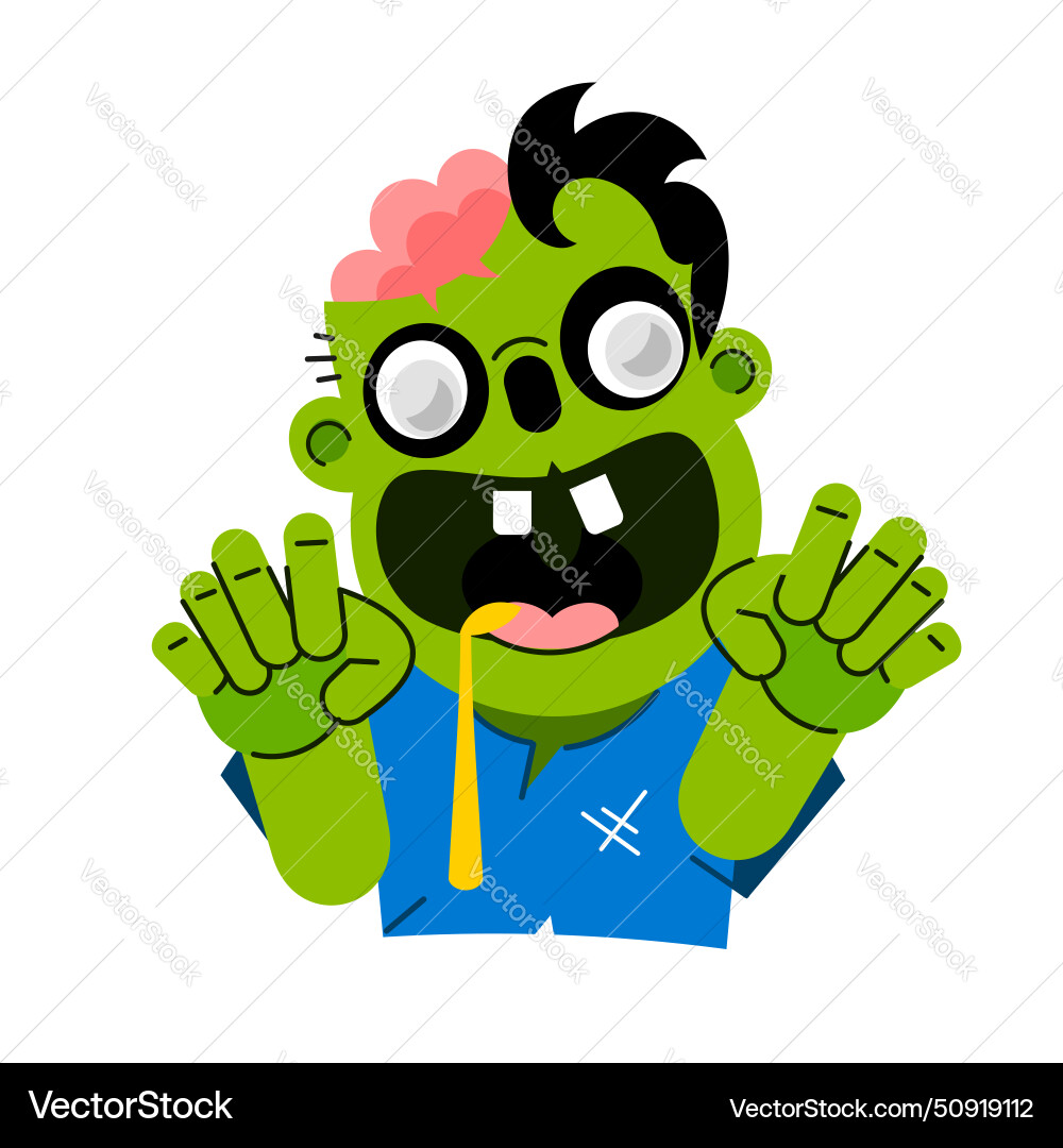 Cartoon crawling zombie clip art Royalty Free Vector Image