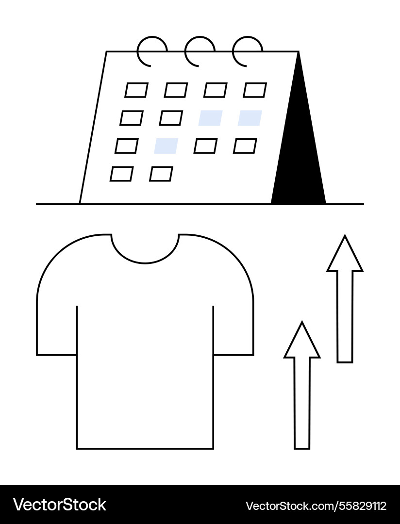 Clothing and laundry planning with calendar Vector Image