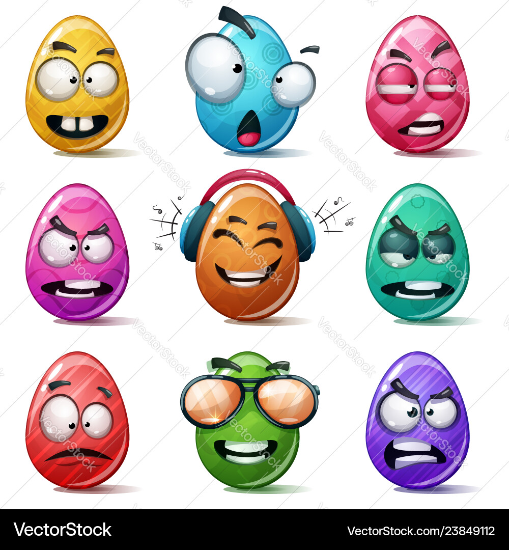 Colorful Easter Egg Set Royalty Free Vector Image
