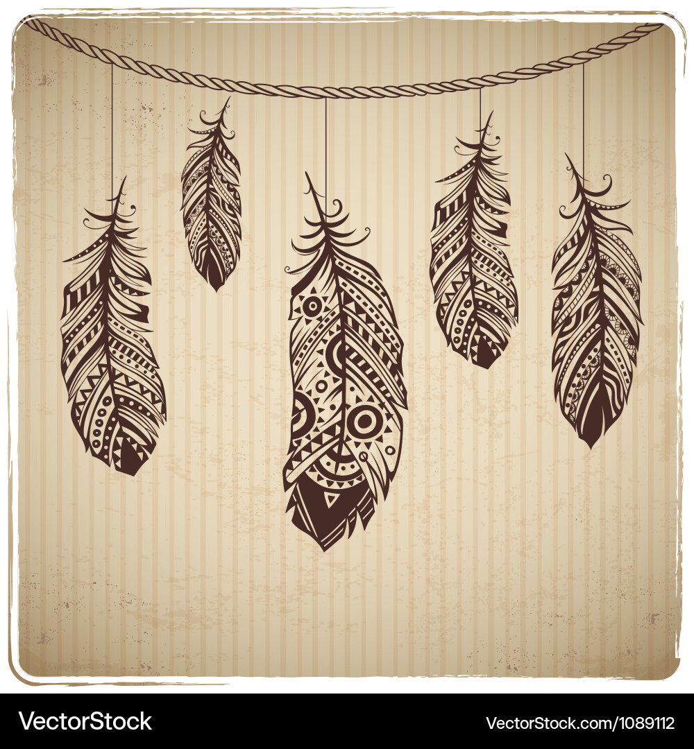 Colorful Feather Pattern Royalty Free Vector Image