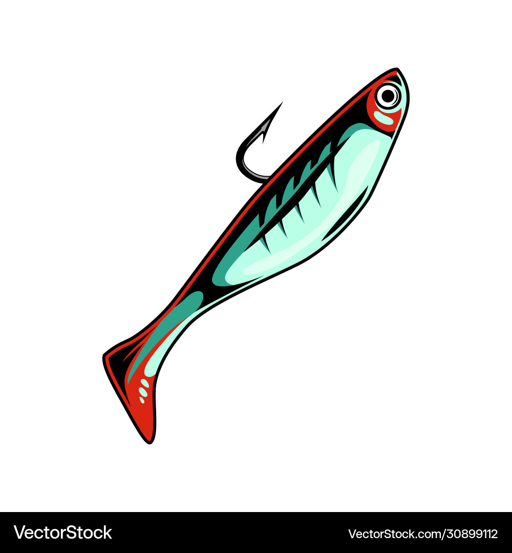 Colorful plastic fishing lure concept Royalty Free Vector