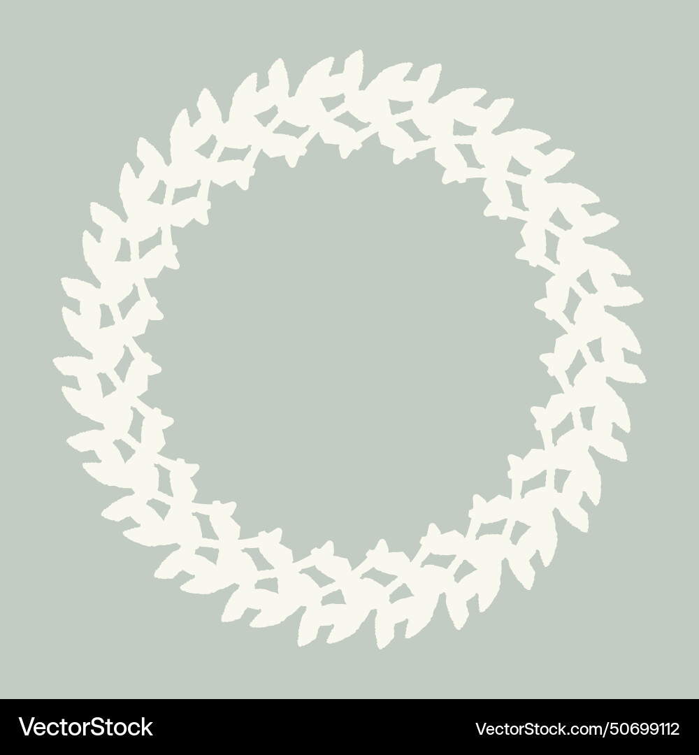 Handmade linocut organic wreath Royalty Free Vector Image