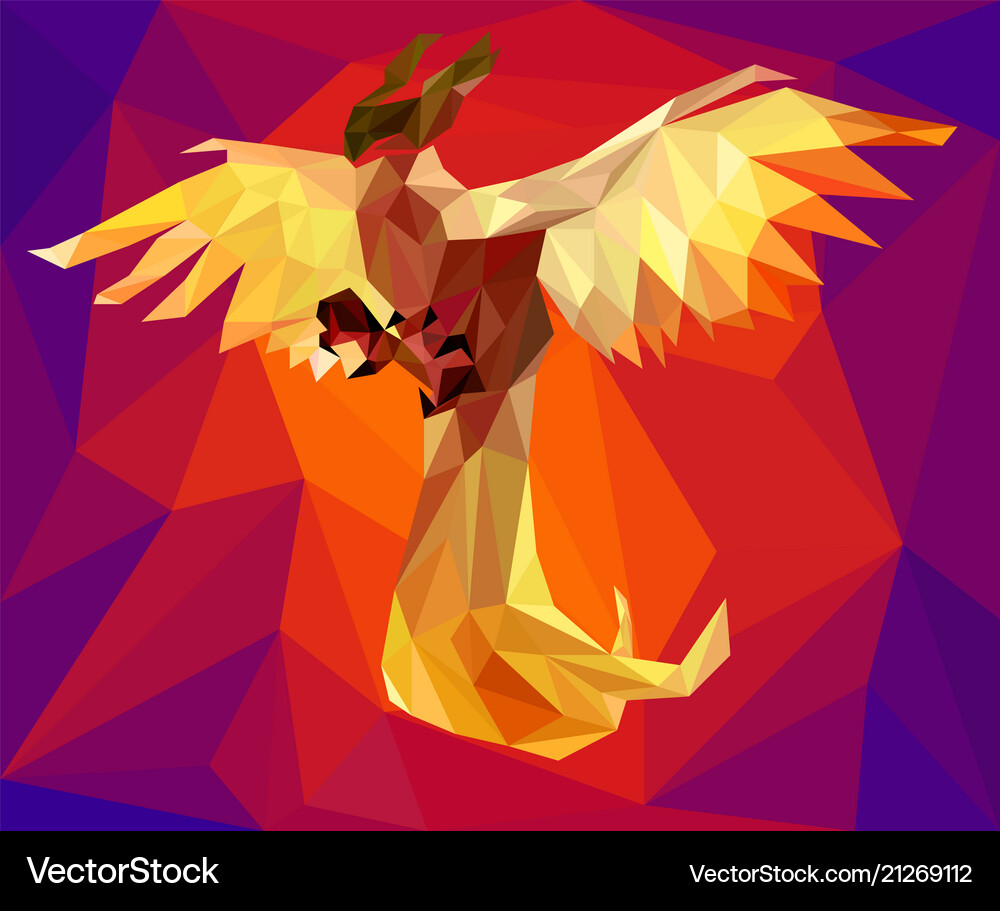 Low Poly Phoenix Royalty Free Vector Image - VectorStock