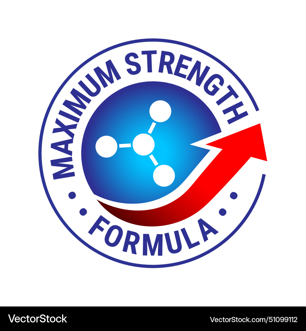 Maximum strength logo icon badge Royalty Free Vector Image