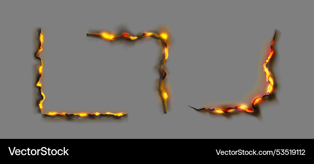 Paper borders or edges flaming burning pages Vector Image