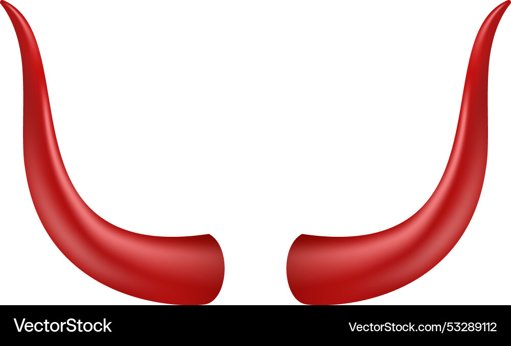 Red devil horns isolated on a white background Vector Image