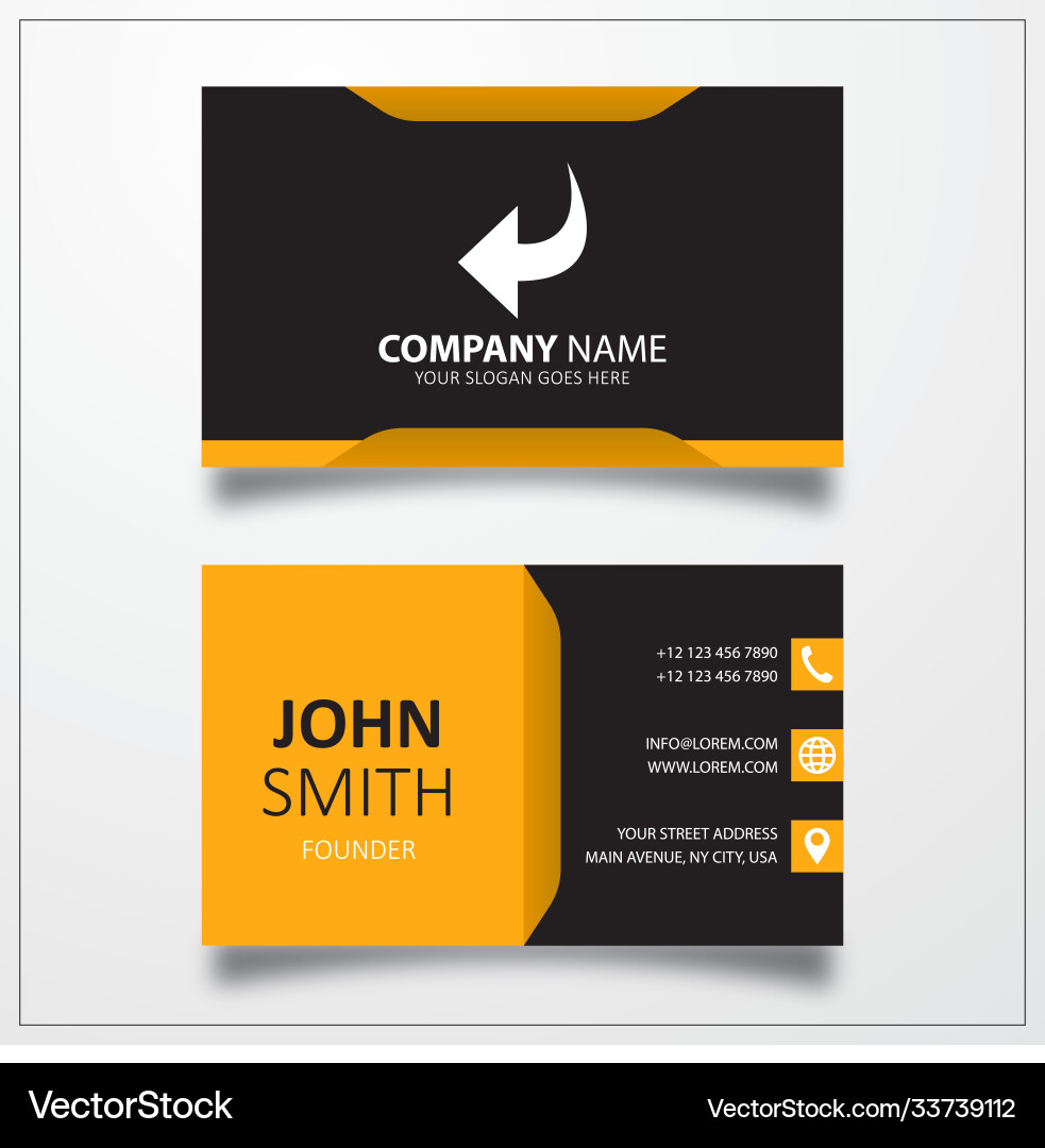 Undo icon business card template Royalty Free Vector Image