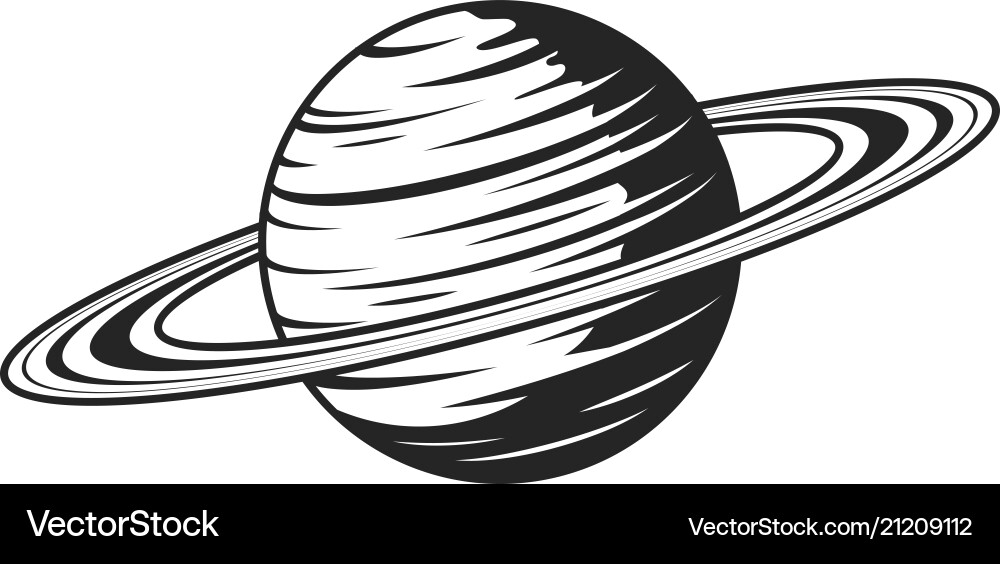 Vintage saturn planet concept Royalty Free Vector Image