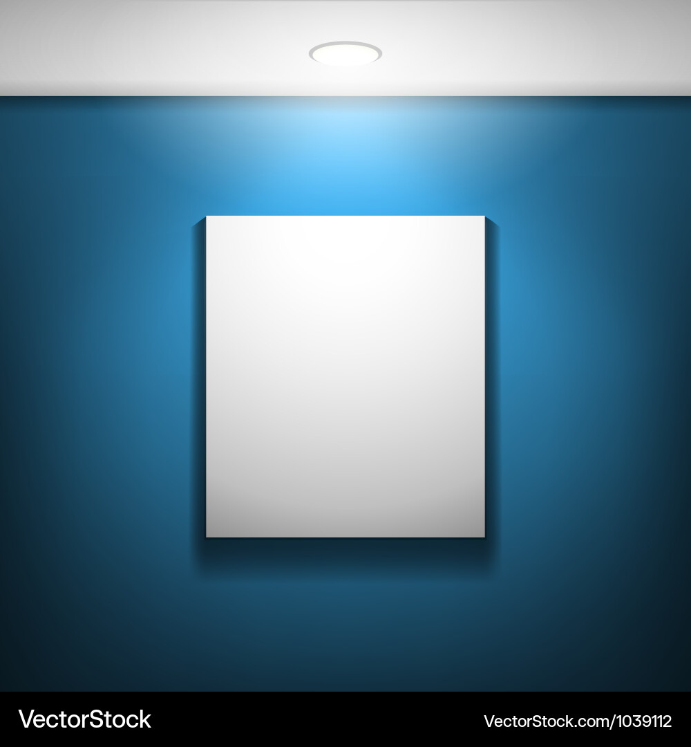 White Frame on Blue Wall Royalty Free Vector Image