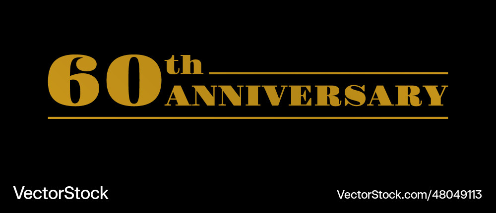 60th anniversary icon or logo 60 years text Vector Image