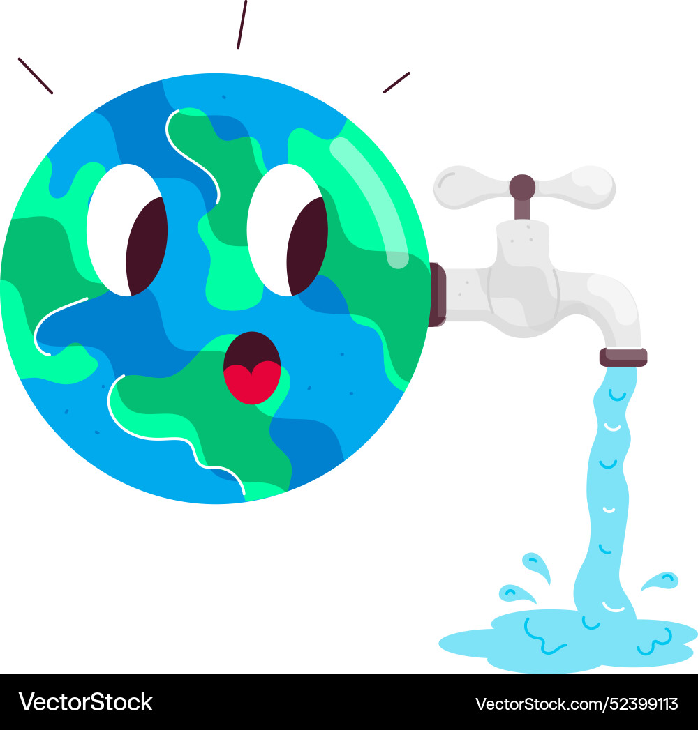 Basic rgbsave water sticker in cartoon style Vector Image