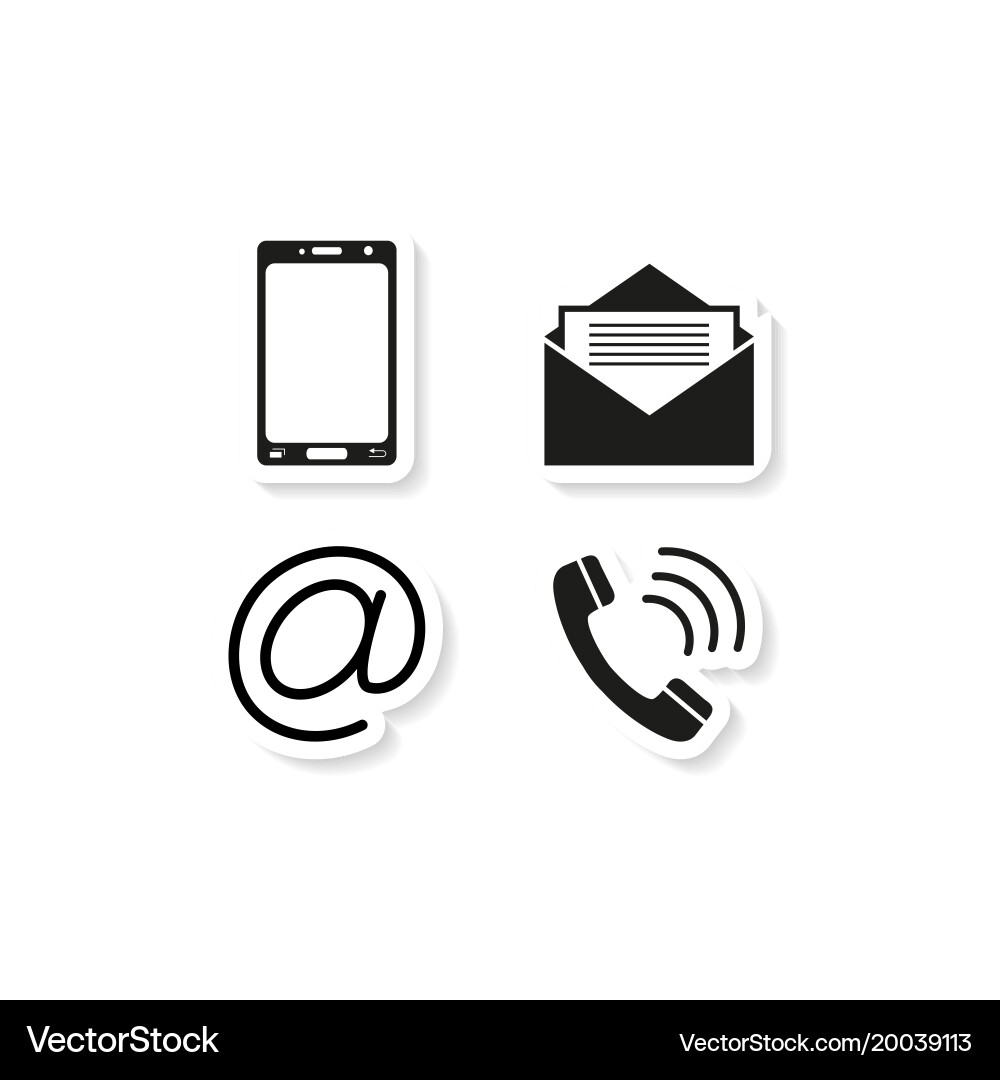 Contacts phone sticker icons Royalty Free Vector Image