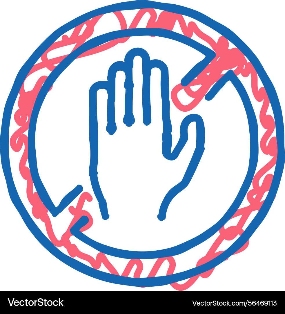 Do not touch crossed out sign color icon Vector Image