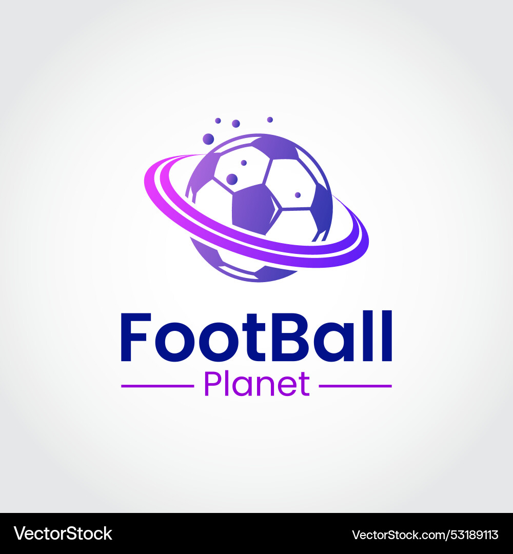 Football planet logo design template Royalty Free Vector