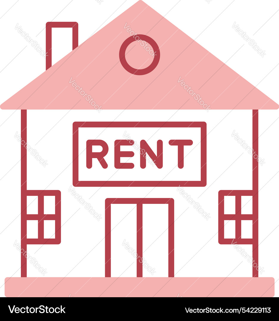 Haus zur Miete Linie füllen Symbol Lizenzfreier Vektor